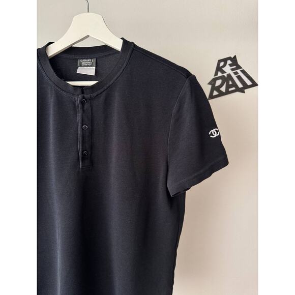 Chanel Shirts Chanel Uniform Cc Logo Black Polo Shirt Poshmark